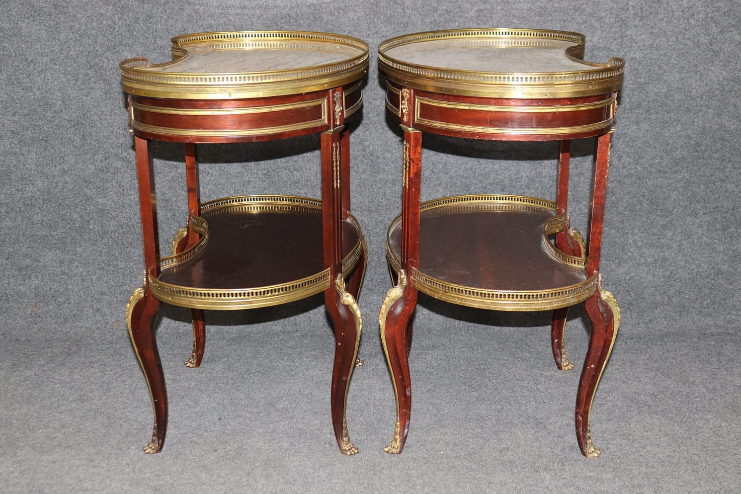 Francoise Linke Attributed Marble Top Louis XV Bronze Mounted End ...
