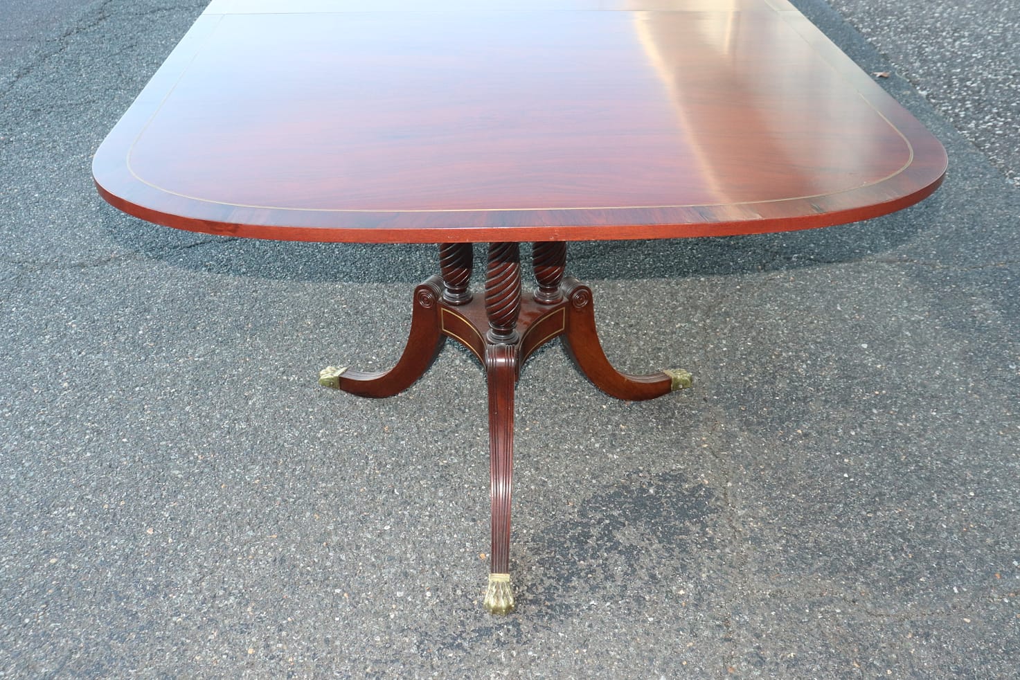 Superb Figured Rosewood English Sheraton Style Dining Table With 3 ...