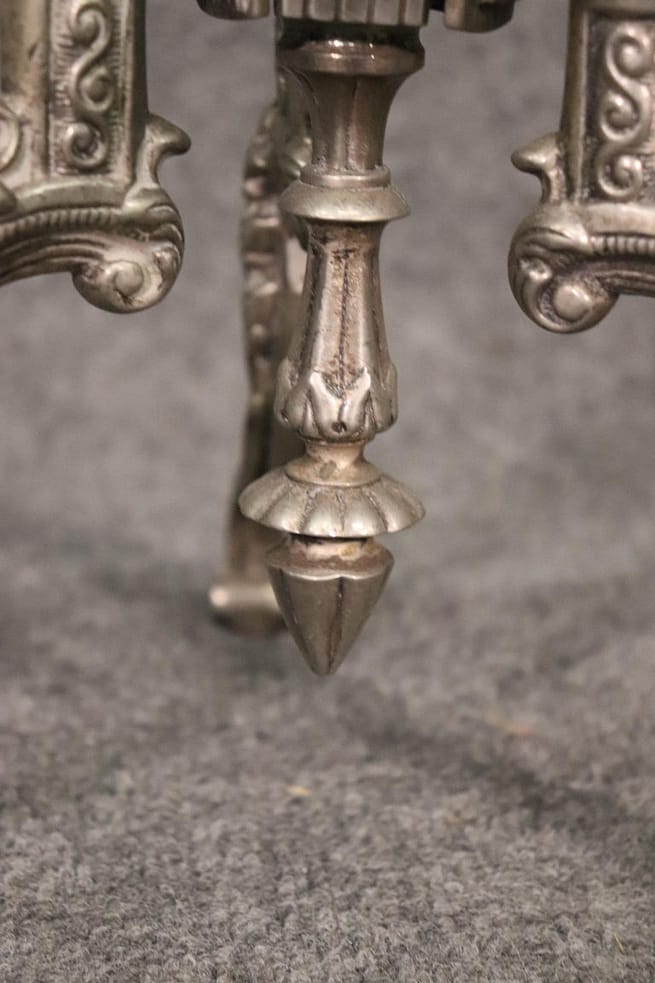 Brass and Bronze Antique Figural Repousse Calling Card Table - Vintage ...